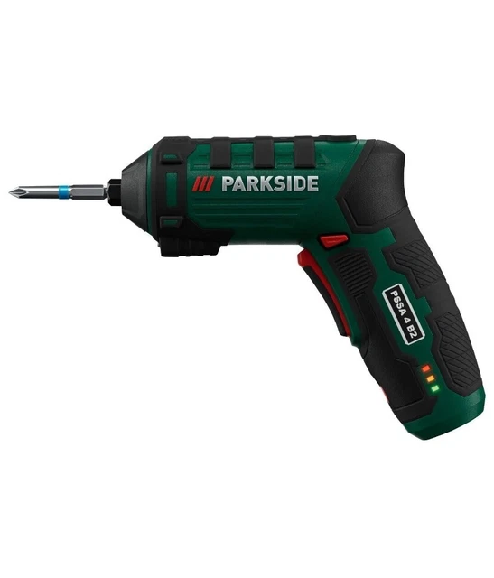 PARKSIDE CORDLESS SCREWDRIVER PSSA 4 B2 Li-ion with 26 Bits Led Torch ...