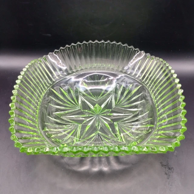SOWERBY 1930S ART Deco Green Depression Glass Fruit Sweets Bowl H7.5cm ...