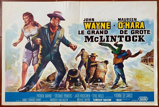 AFFICHE BELGE LE GRAND McLINTOCK Maureen O'Hara JOHN WAYNE 36x54cm 1963 EUR 50,00 - PicClick FR