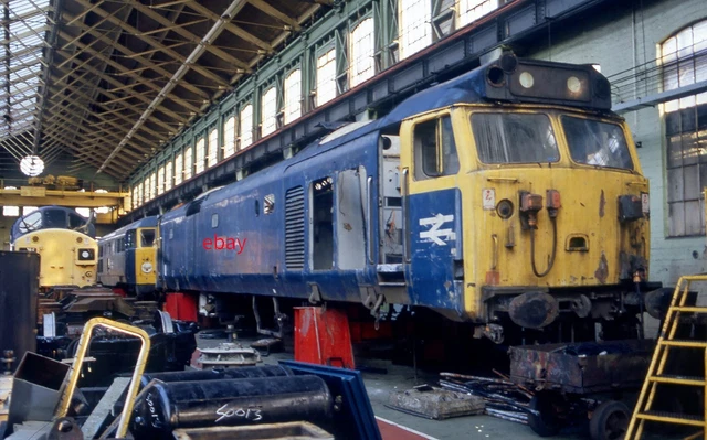 ORIGINAL 35MM SLIDE BR Class 50 no.50013 at Doncaster works +rights for ...