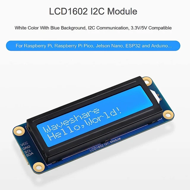 3.3V/5V LCD SCREEN Board Display Module 16x2 Characters for Arduino ...