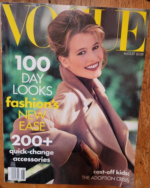 VOGUE MAGAZINE AOÛT 1990 Claudia Schiffer L'Nouvelle Facilité De La ...