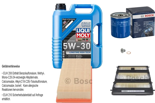 BOSCH INSPECTION SET 5L Liqui Moly Longue Date High Technologie 5W-30 pour Ancia EUR 108,45 ...