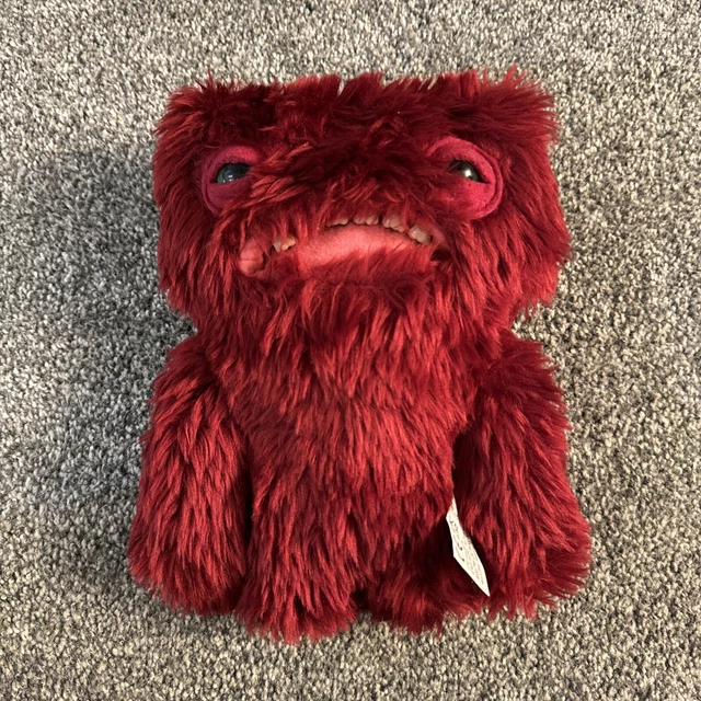 FUGGLER FUNNY UGLY Monster Clawey Plush Doll teeth creature Maroon red ...