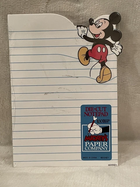 VINTAGE DISNEY MICKEY Mouse Lined Die-Cut Notepad Mickey's Paper ...