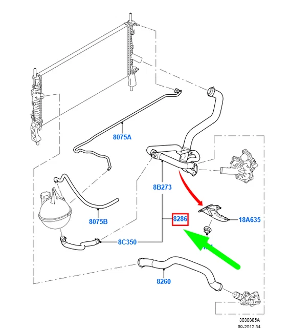 FORD TRANSIT MK3 Coolant Radiator Lower Hose 2501594 CC11-8286-BG NEW ...
