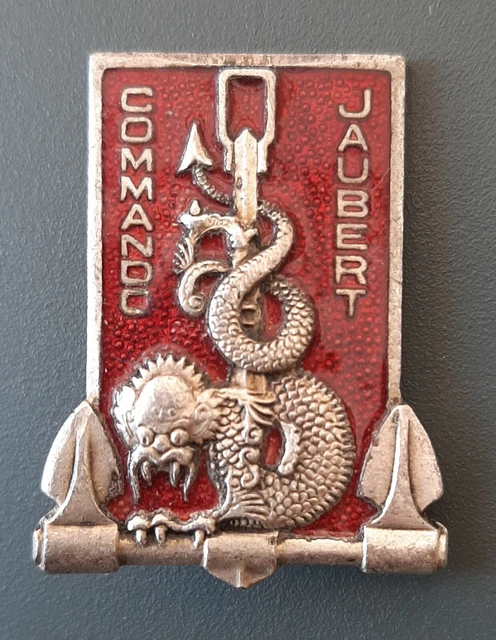 INSIGNE COMMANDO MARINE JAUBERT circa 1960-1970 Drago émail ORIGINAL ...