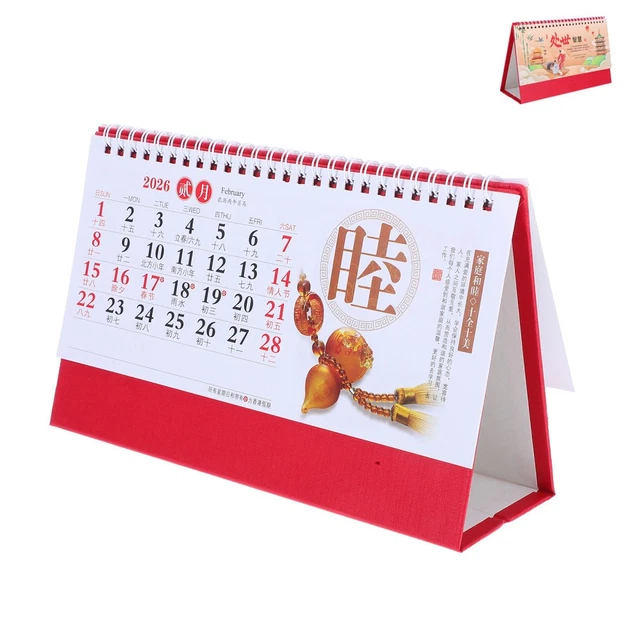 DESK CALENDAR: 2026 Chinese New Year Table Calendar Year Of The Horse ...