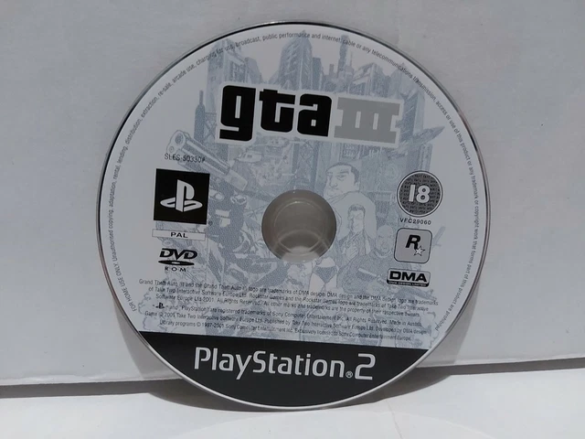 GRAND THEFT AUTO 3 - GTA 3- Sony PlayStation 2 - PS2 - PAL - DISC ONLY ...