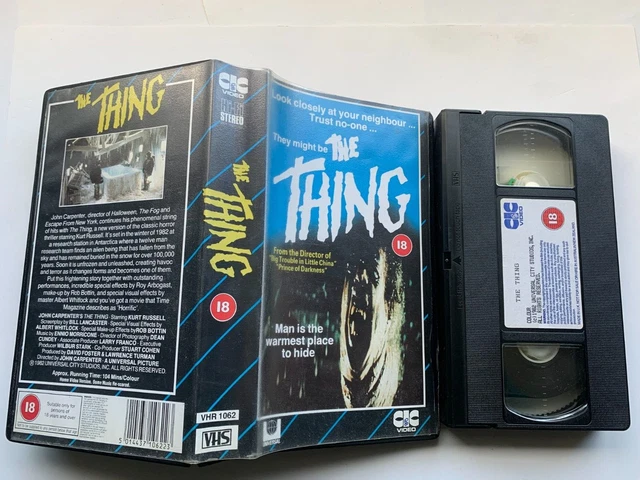 THE THING {JOHN Carpenter, Kurt Russell} Rare Cic Stripe Sleeve Vhs ...