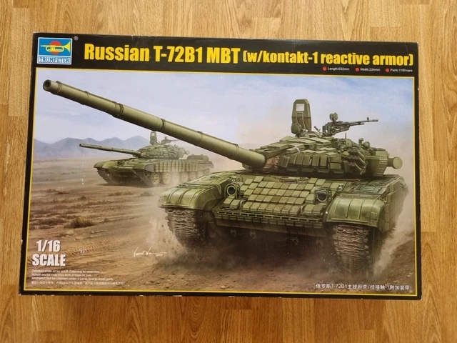 TRUMPETER 00925 1:16 Soviet T-72B1 MBT (w/kontakt-1 Reactive Armour). £ ...