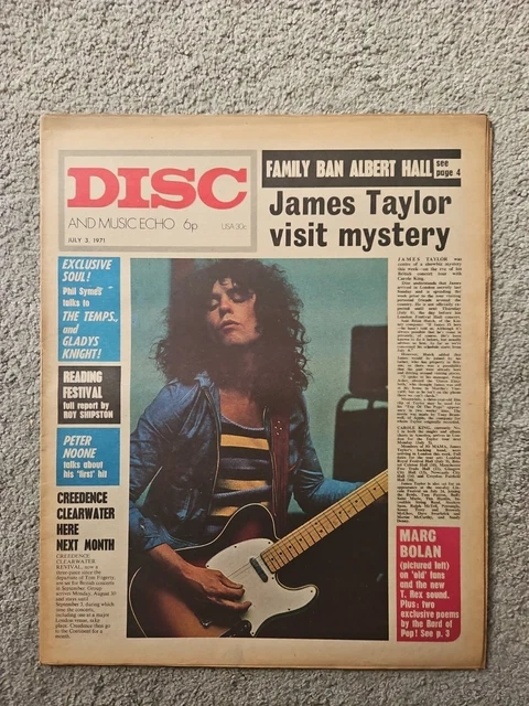 DISC AND MUSIC Echo July 13th 1971 Marc Bolan T.Rex Cover £16.00 ...