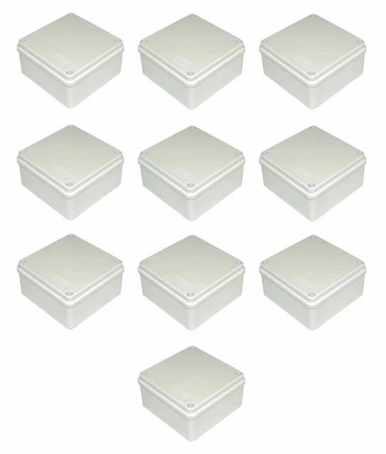 10 X PLASTIC ADAPTABLE WEATHERPROOF JUNCTION BOX ENCLOSURE 100X100X50 ...