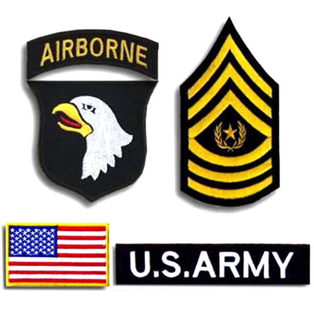 USA ARMY 101ST Airborne Division Military Rank Flag SETS PATCH BADGE ...