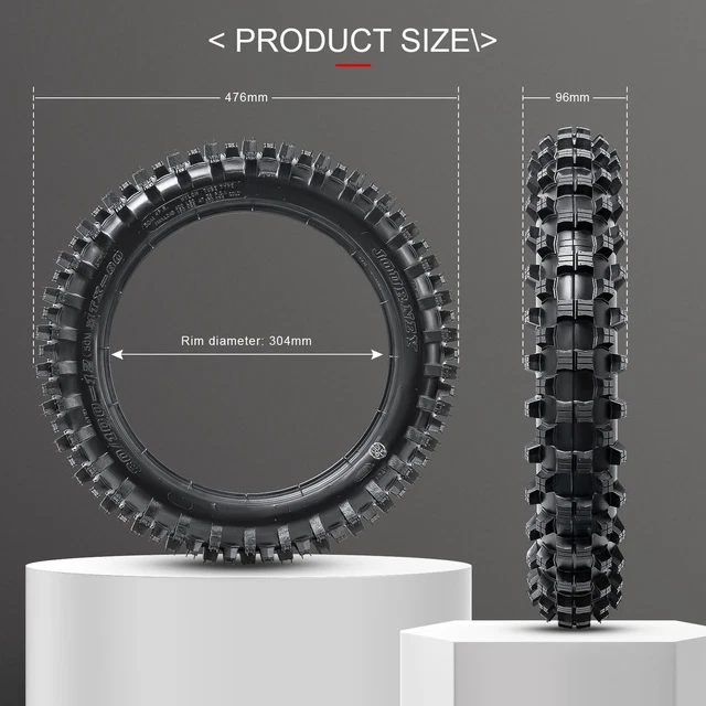 3.00-12 (80/100-12) 4PR TT 50M Dirt Bike Front/Rear Tire and 80/100-12 Heavy ... £72.88 ...