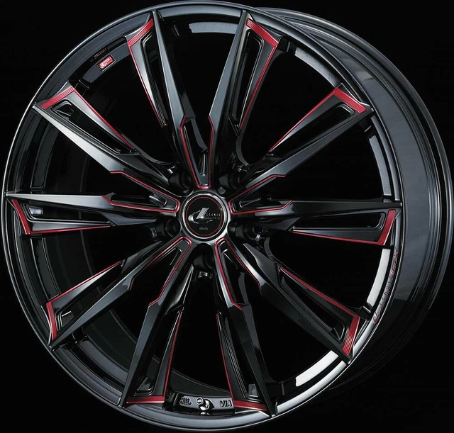 WEDS LEONIS/GX 4-WHEEL set 19X7.5J +53 5x114.3 Color: BK/SC[RED] EUR 1.843,34 - PicClick FR