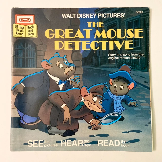 VINTAGE 1986 WALT Disneys The Great Mouse Detective Read Along Book and ...