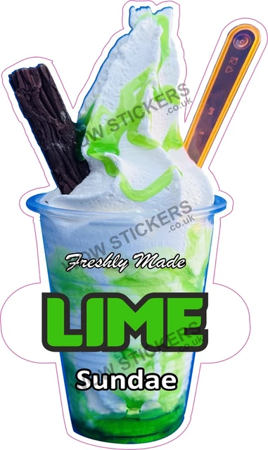 ICE CREAM VAN sticker Lime sundae Whippy flake 99 sauce Trailer shop ...