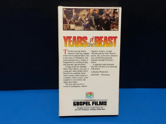 VHS YEARS OF the Beast (Gospel Films) Religious Thriller Gary Bayer ...