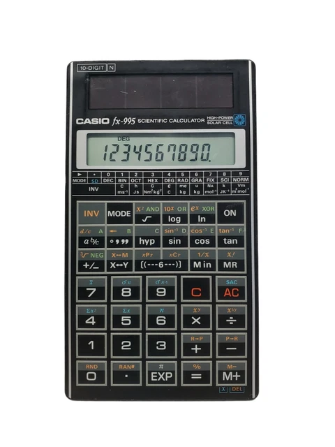 RARE VINTAGE CASIO fx-995 Scientific Calculator HIGH-POWER SOLAR CELL ...