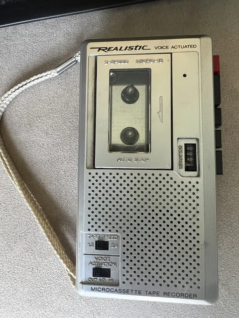 REALISTIC MICRO-18 VOICE Actuated Micro Cassette Recorder Vintage ...