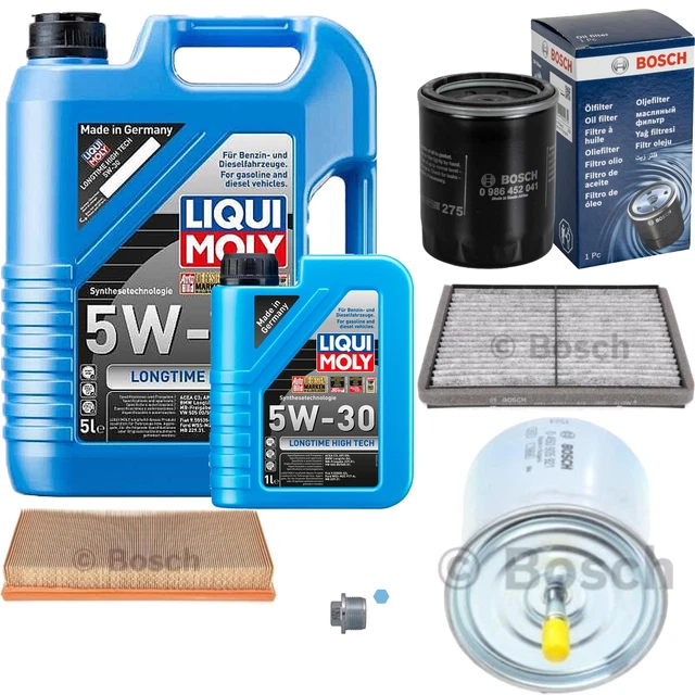 BOSCH INSPECTION SET 6L Liqui Moly Longue Date High Technologie 5W-30 pour Volvo EUR 156,91 ...