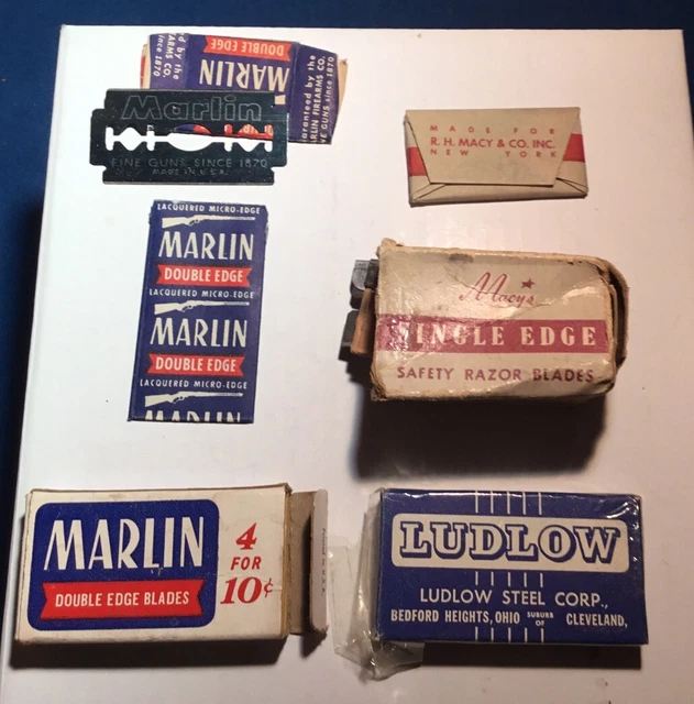 LOT 10+ VINTAGE Razor Blades Advertising Marlin Macy’s And Ludlow ...