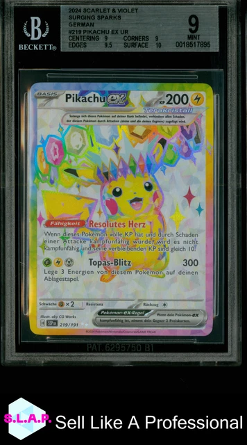 PIKACHU EX UR Pokemon 219 2024 Scarlet & Violet Surging Sparks - Ger ...