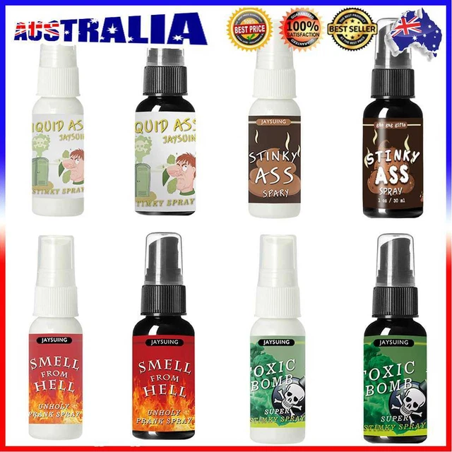 8 TYPES LIQUID Smelly Spray Stinky Gas Bomb Prank Joke April Fool Day ...
