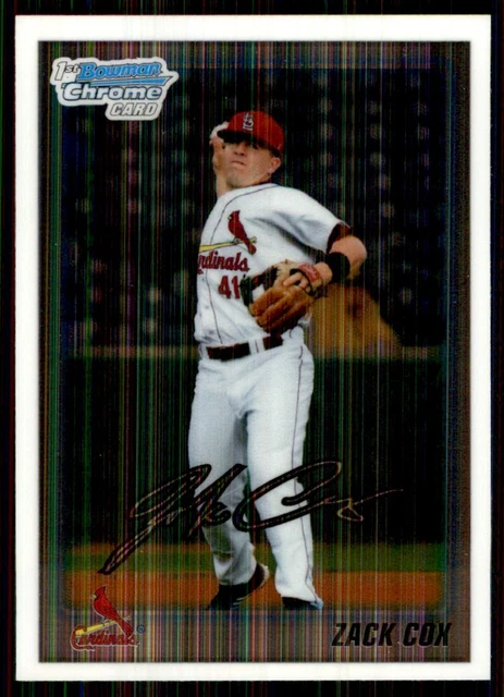 2010 BOWMAN CHROME Draft Prospects Zack Cox St. Louis Cardinals #BDPP62 ...