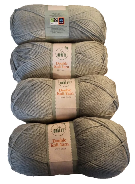 NEW SO CRAFTY Double Knit Yarn - 4 x 100g balls of Wool - DOVE GREY £8. ...