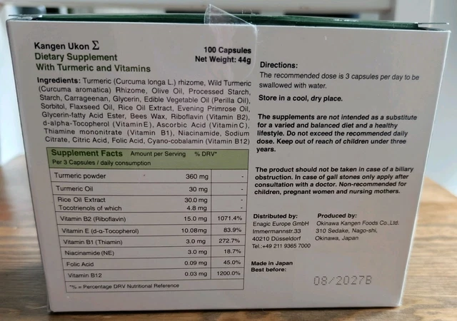 ENAGIC TUMERIC KANGEN Ukon Sigma Capsules, 100% Vegetarian Capsule ...