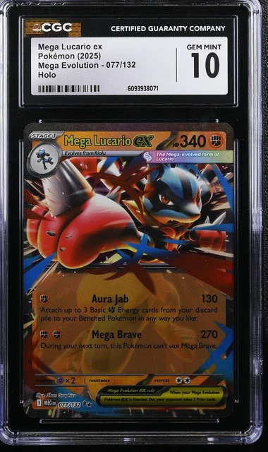 2025 MEGA EVOLUTION Pokemon Mega Lucario ex CGC 10 077/132 $41.45 ...