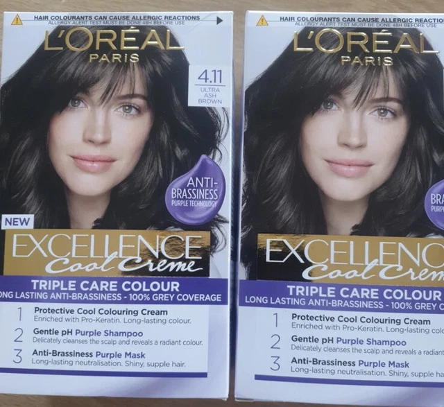 L'OREAL PARIS EXCELLENCE Creme Permanent Hair Colour 4.11 Ultra Ash ...