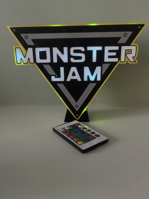 MONSTER JAM LIGHT Box - Nightlight With Remote Controlled LED Lights £ ...