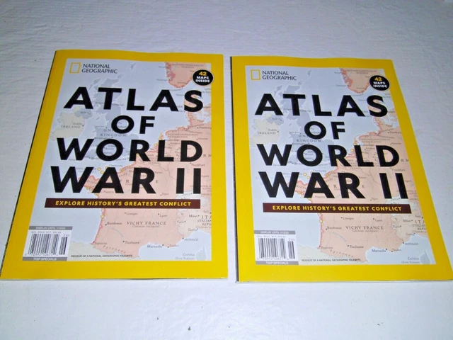 NATIONAL GEOGRAPHIC ATLAS WWII World War Two 42 Maps 112 pgs NO ADS TWO ...