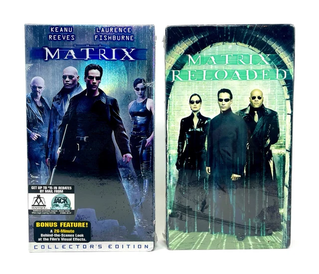 RARE VINTAGE THE MATRIX VHS Collectors Edition & MATRIX RELOADED ...