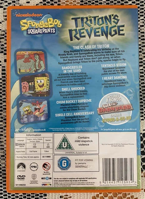 SPONGEBOB SQUAREPANTS TRITON'S Revenge DVD Movie Film Nickelodeon Rare ...