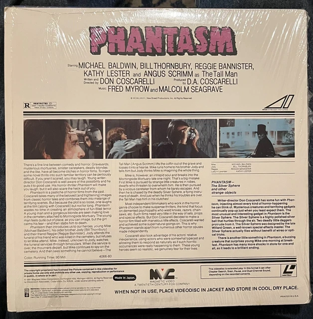 VINTAGE 1981 PHANTASM Extended Play LaserDisc Horror Movie Magnetic $35 ...