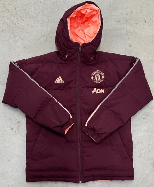 ADIDAS MANCHESTER UNITED Player Issue Down Reversible Bench Jacket - M ...