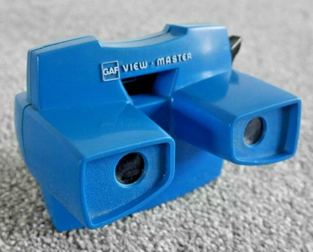 RARE BLUE VIEWMASTER MODEL J STEREO VIEWER 1970's GAF & PREVIEW REEL ...