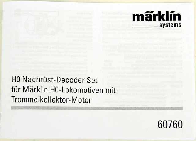 ISTRUZIONI MARKLIN + guida per il set decoder retrofit 60760 in tedesco ...