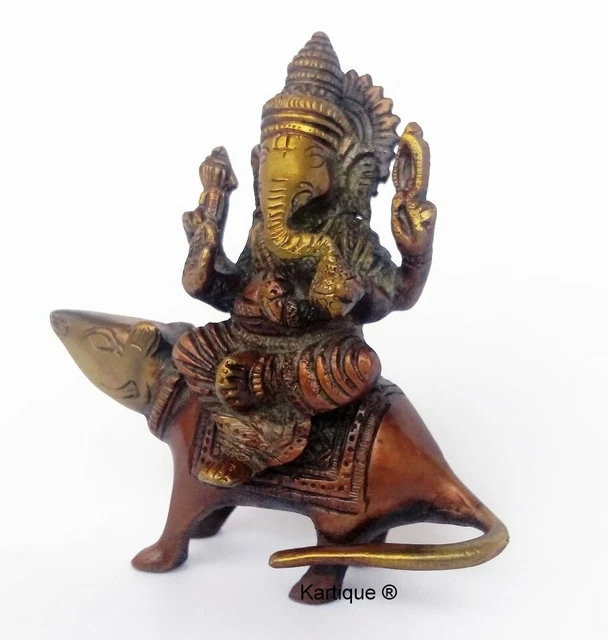 LORD GANESHA BHAGWAN Sitting On Rat Showpiece Idol Statue EUR 151,08 ...