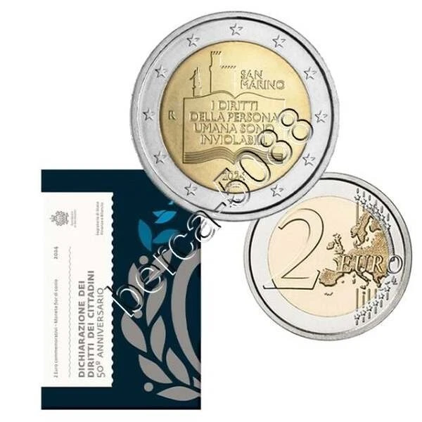 2 EURO ST Marin 2024 / Prevente / Coffret Bu * Droits De L'homme EUR 45,00 - PicClick FR