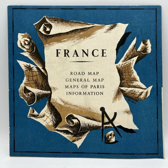 1950 FRANCE ROAD MAP GENERAL MAP MAPS OF PARIS & INFORMATION Travel ...