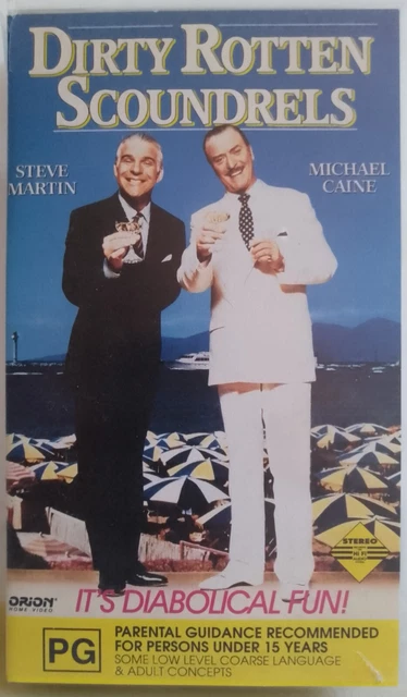 DIRTY ROTTEN SCOUNDRELS VHS Steve Martin Michael Caine PAL Video Franz ...