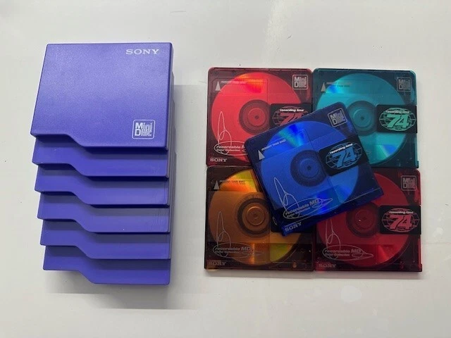 SONY MINIDISC COLLAPSING Storage Case Rare & Collectable New + 5 used ...