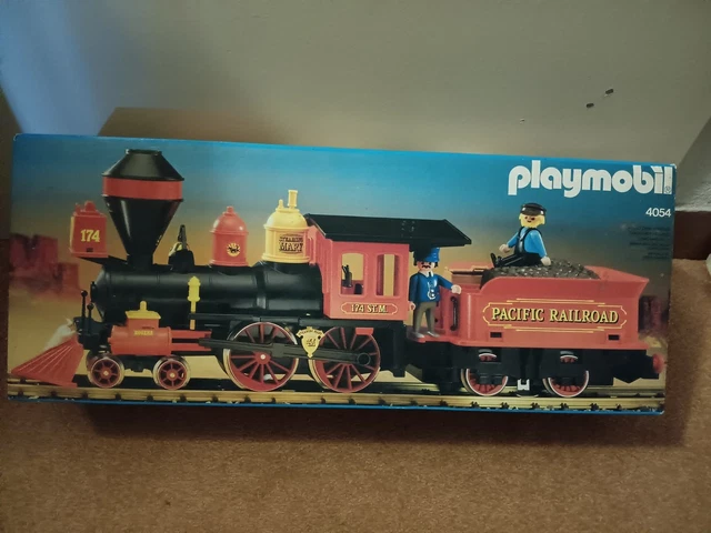 PLAYMOBIL LOCOMOTIVE ROUGE Steaming Mary 4054 notice plan boite vintage ...