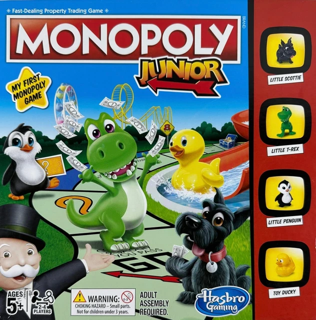 MONOPOLY JUNIOR BOARD Game by Hasbro Gaming 2017 (5 Years+) ~ Complete ...