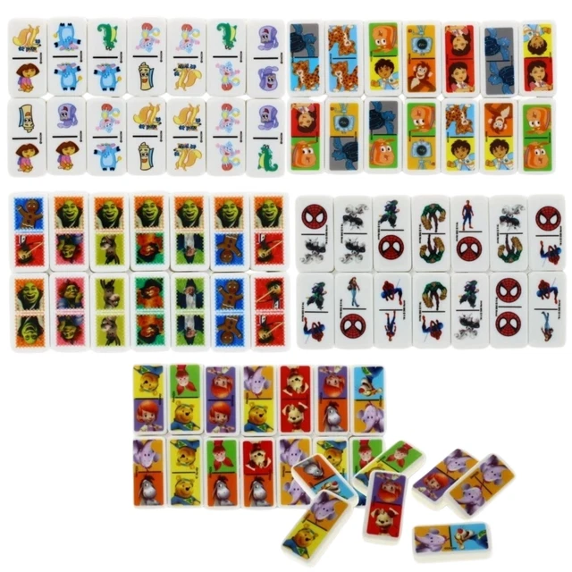 28PC DOMINOES GAME Set for Kids – Spiderman Dora Shrek Fun Children's ...